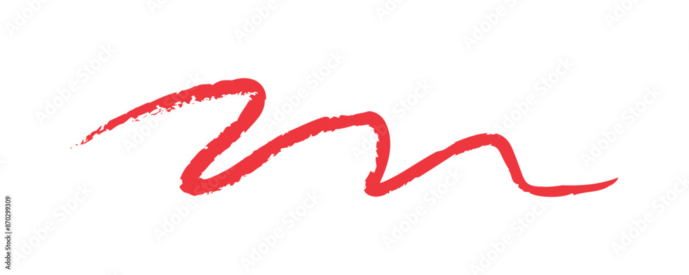 Crayon brush stroke red underline. Chalk pen highlight stroke. Vector ...
