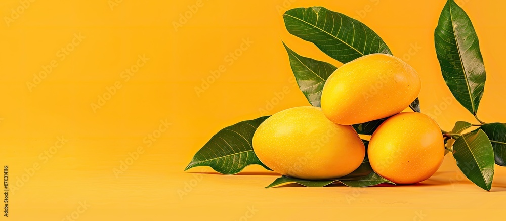 The beautiful yellow mango is a fruit that is sweet and sour. Very well planted in the tropics ...