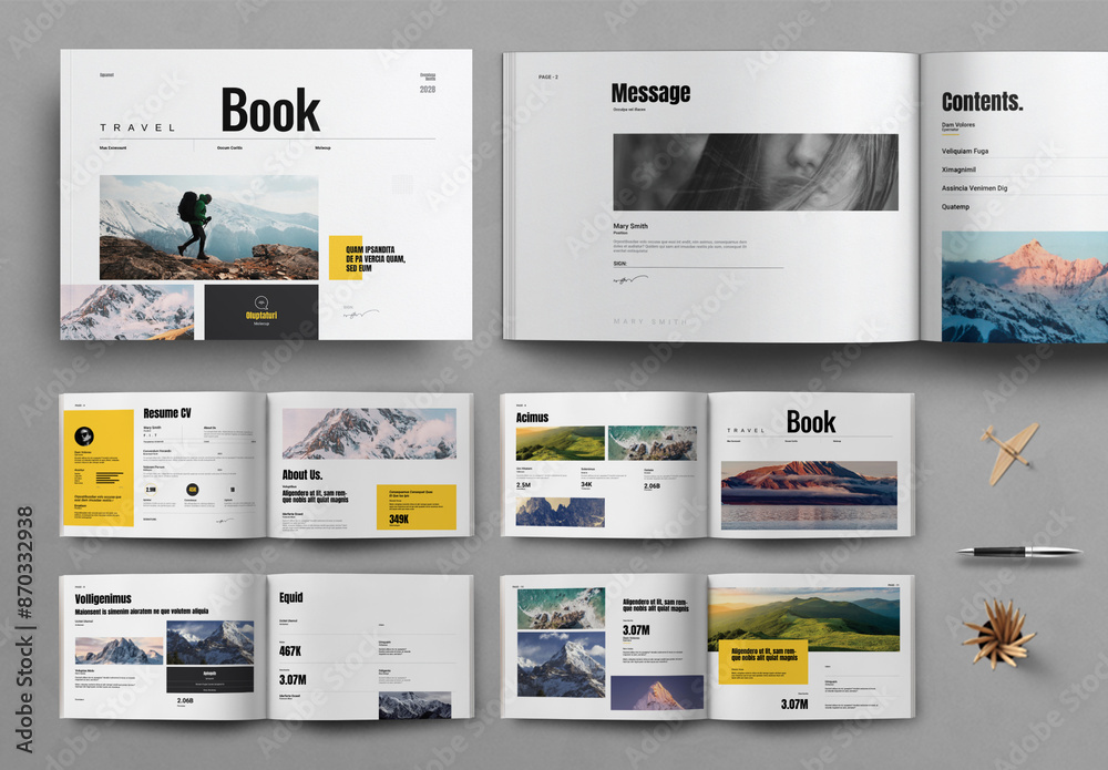 Travel Book Template Landscape Stock Template | Adobe Stock