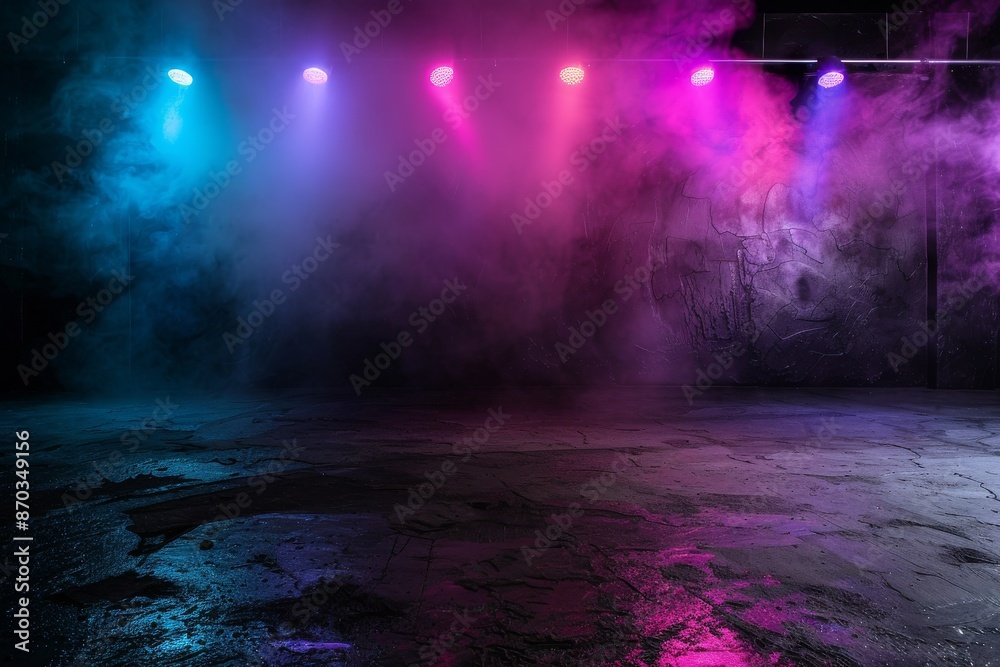 Performance stage product background or dance-floor disco with lights ...