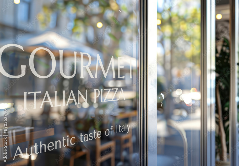 Restaurant Window Sign Mockup With Generative AI Stock Template | Adobe ...