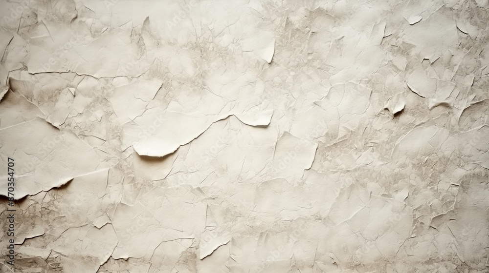 Abstract background with torn paper texture glued on abandoned wall ...