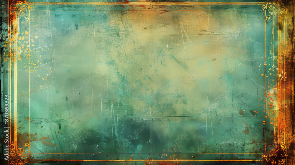 Colorful rectangular frame with a vintage collage design, made to look ...