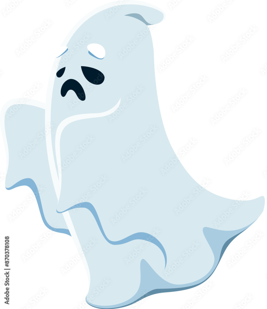 Cartoon Halloween ghost character isolated vector spook. Creepy monster ...