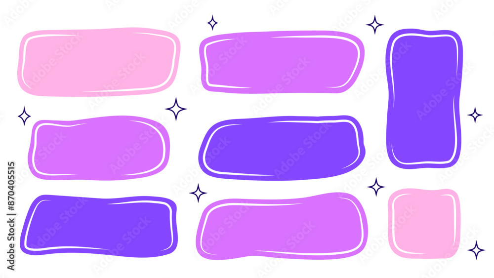 Set of frames text in doodle and hand drawn style. Minimalism trendy ...