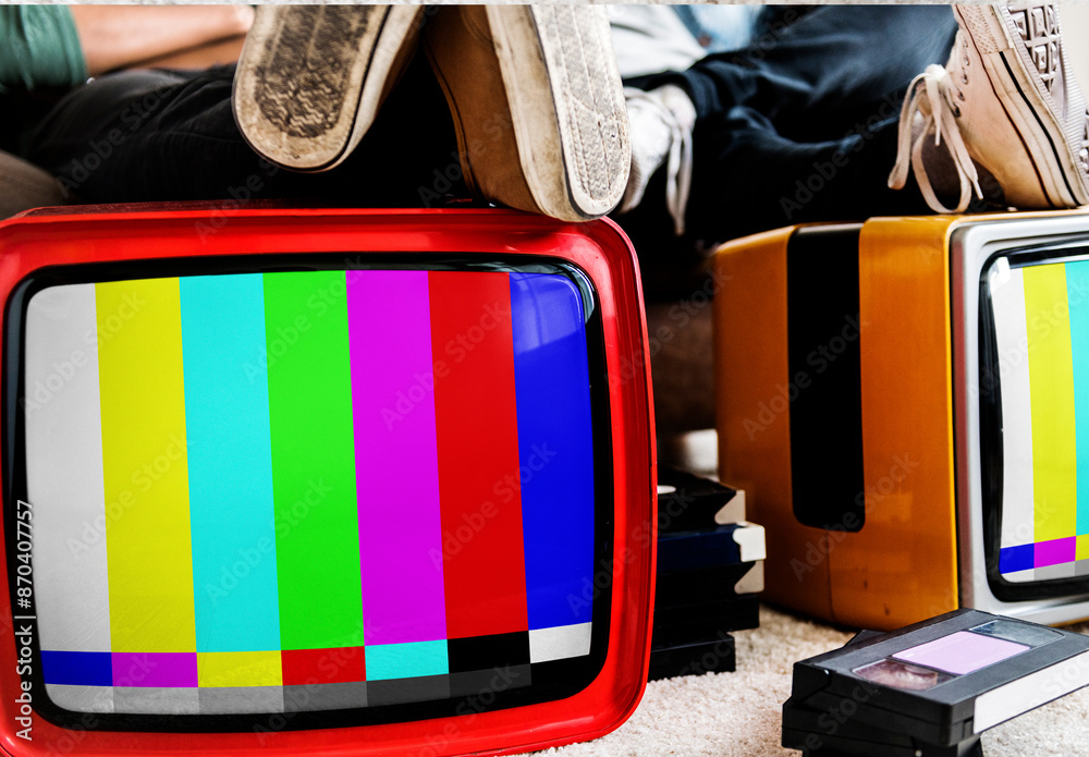 Retro TV Screens Mockup Stock Template | Adobe Stock