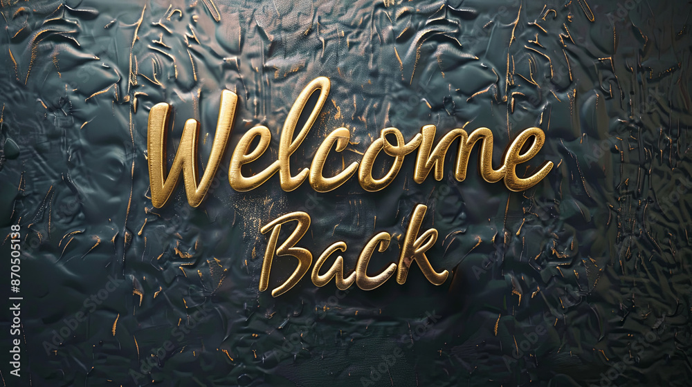 Two sophisticated "Welcome Back" banners featuring gold text on ...