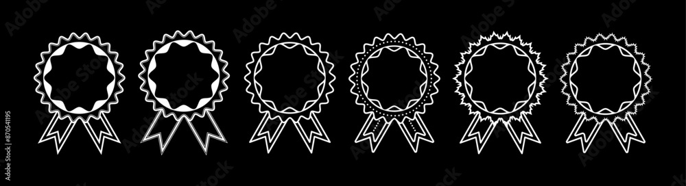 First prize award winner victory label set on black background ...