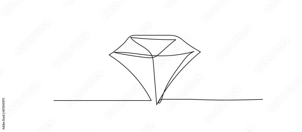 Diamond one line drawing.Hand drawn Diamond line art. Vector ...