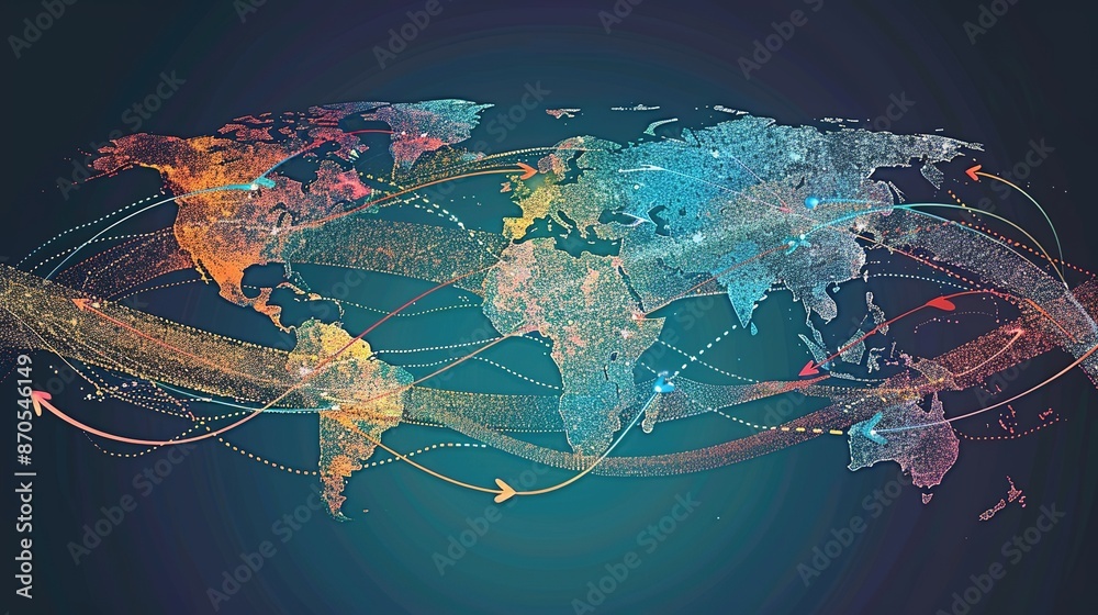 The global impact of future grain trade shifts is depicted through a ...