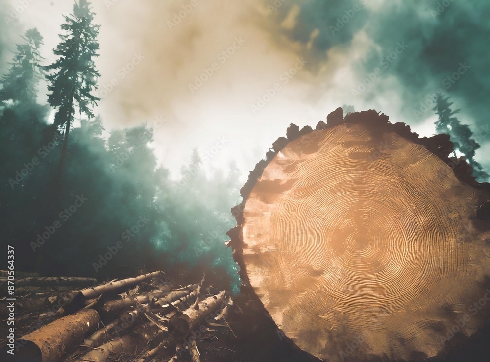 Rainforest being destroyed - Deforestation Concept - 3D Rendering ...