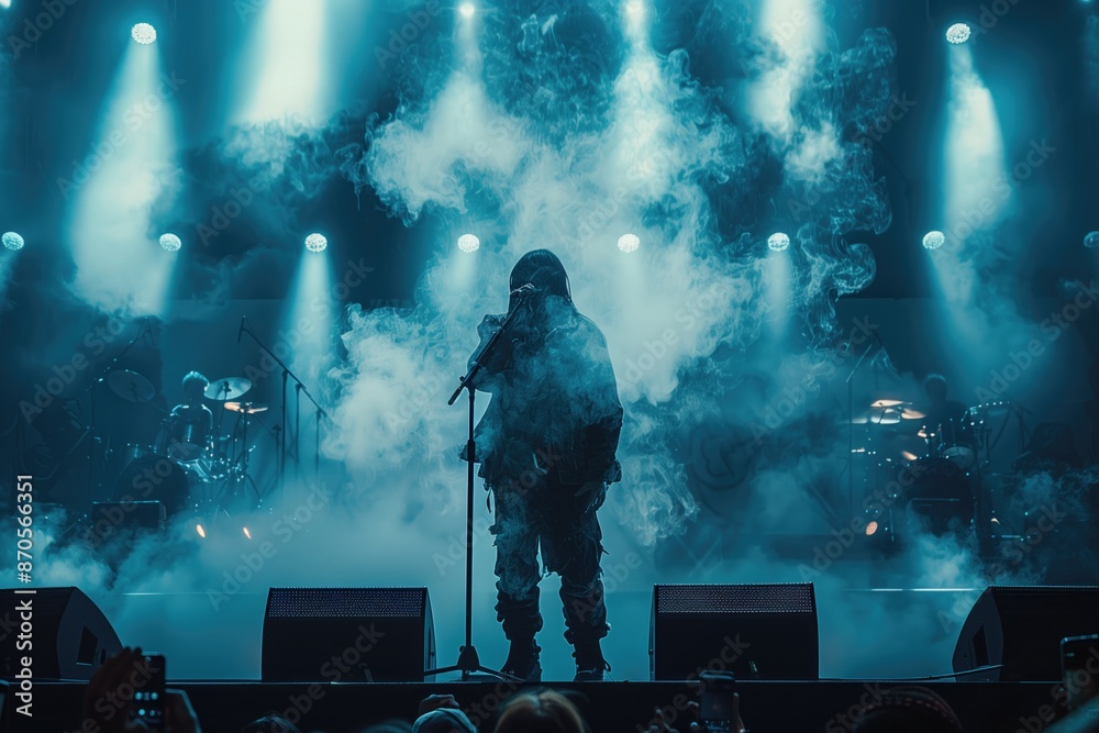 stage photography of singer, intense stage performance, night concert ...