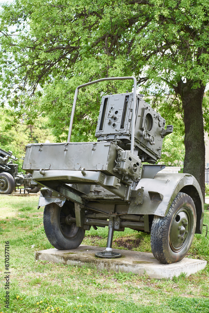Sofia, Bulgaria, April 24, 2024; Artillery anti aircraft fire control ...