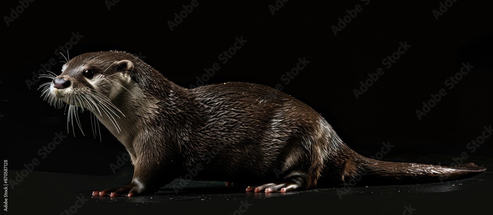 An African clawless otter, also known as Cape clawless otter, depicted ...