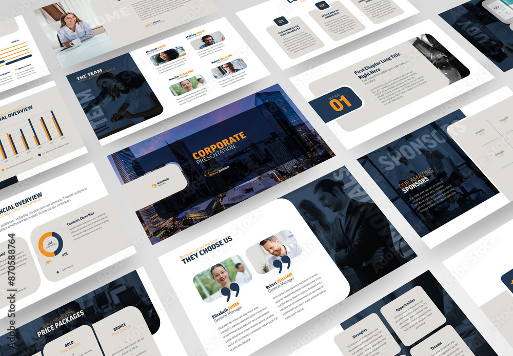 Business Presentation Slide Deck Template Stock Template | Adobe Stock