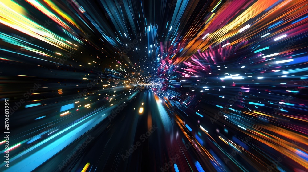 abstract speed motion on the road, digital technology background ...