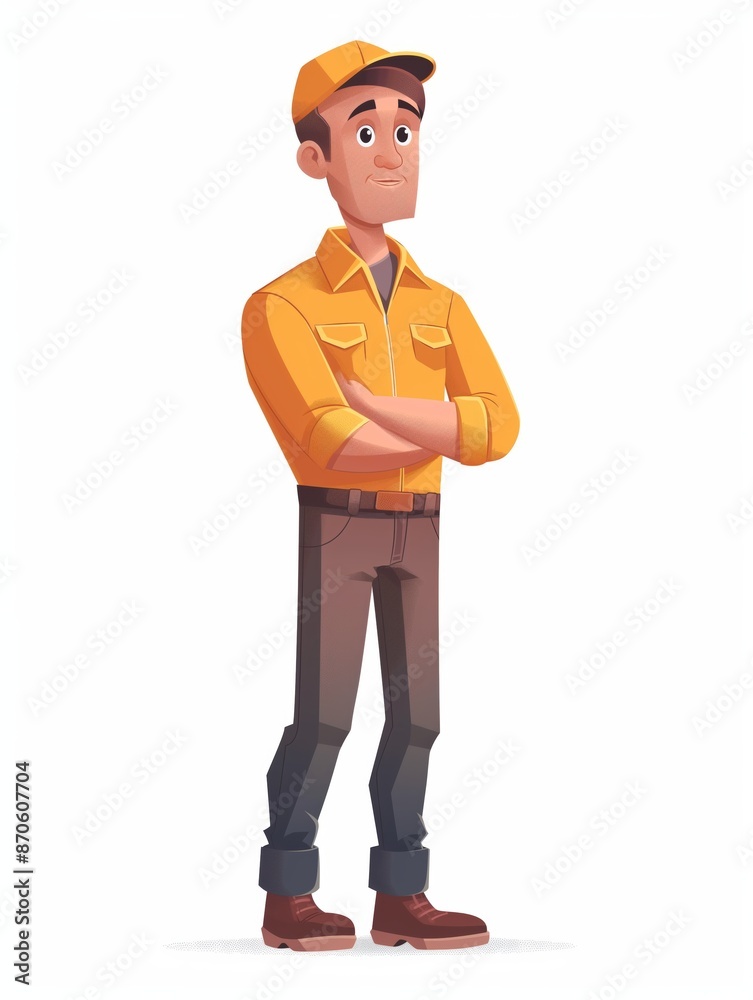 Project Manager male wearing project manager uniform, Full body ...