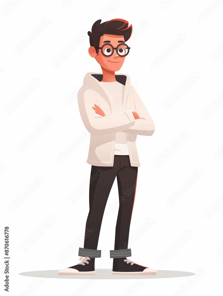 Web Developer male wearing web developer uniform, Full body character ...
