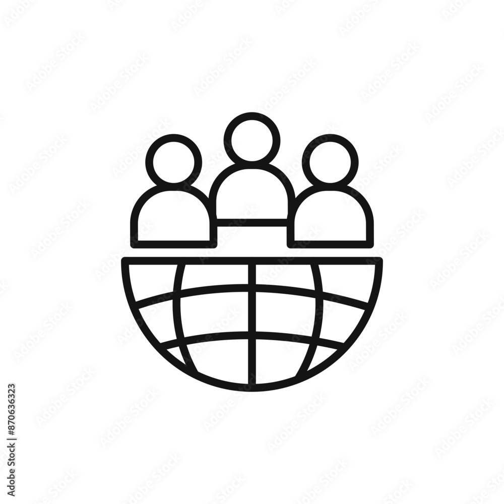World population logo sign vector outline Stock Vector | Adobe Stock