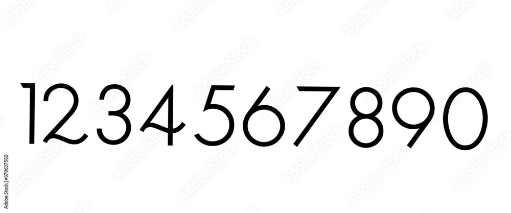 Number icon, simple line doodle type, alphabet scribble outline design ...