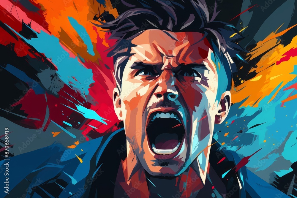 clashing colors flat design front view intense disagreement animation ...