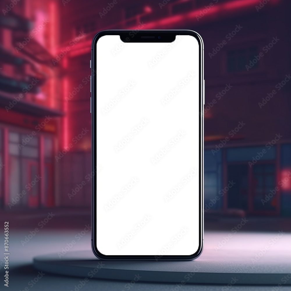 A smartphone is a portable communications device with a white screen ...