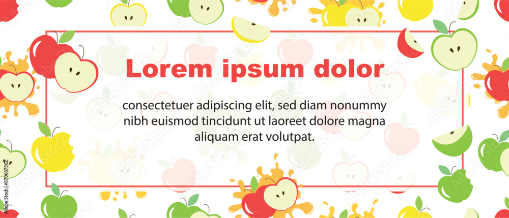 Different colors of apples vector Banner Template. Apples concept flyer ...