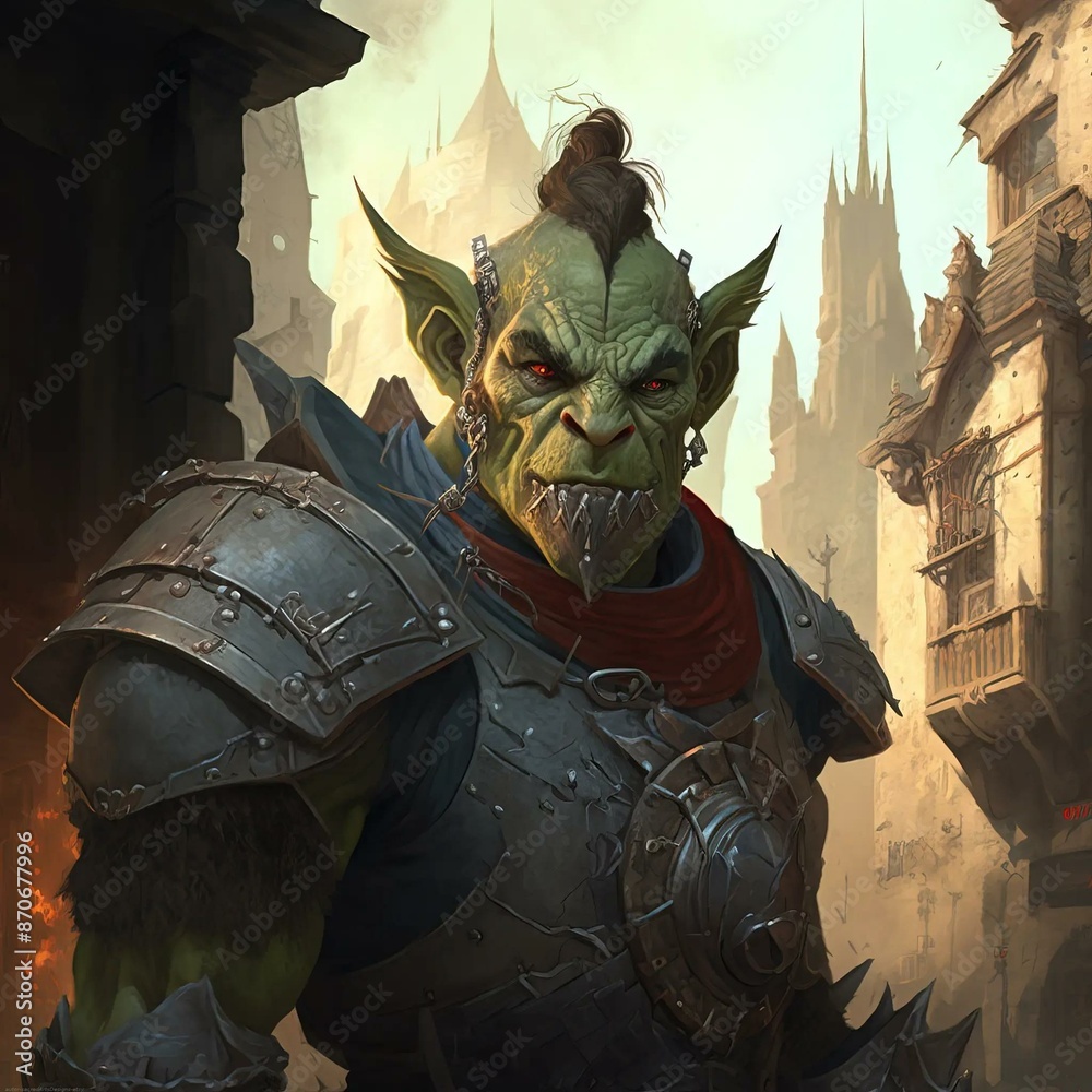 orc, vanadium, armor, legendary, battle, emerges, fantasy, mythology, epic, adventure, warrior ...