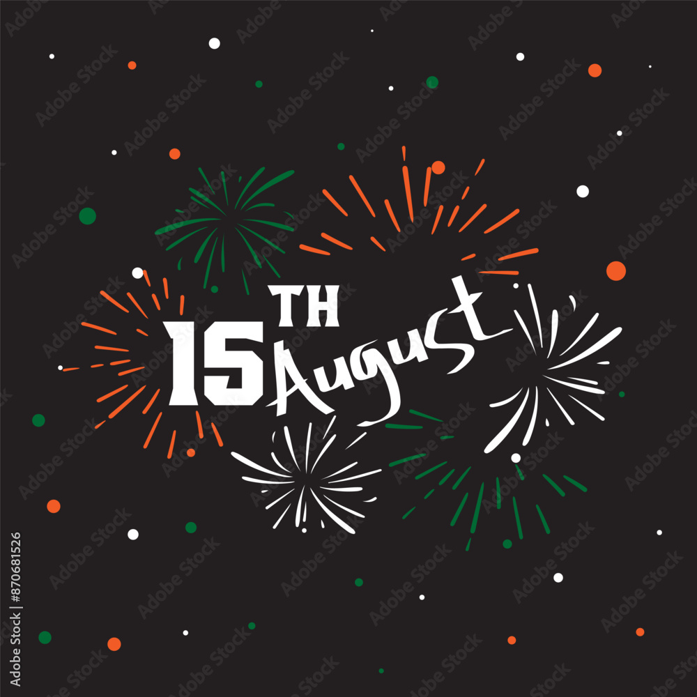 15th August Celebration Fireworks Vector - Festive Night Sky, Elevate ...
