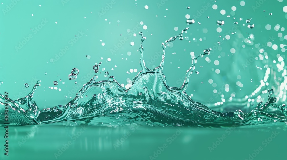 Liquid wipe transition motion visual effect with alpha channel on green screen with teal ...