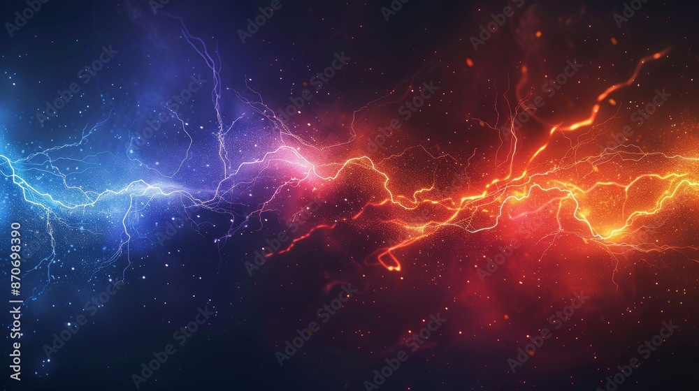 Thunder and lightning strike lines in vibrant colors. Stock ...