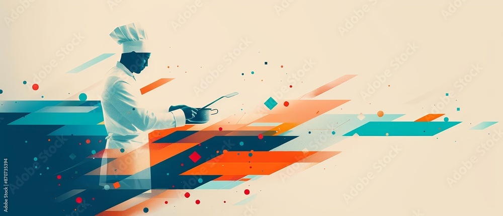 Chef creating fusion cuisine, blending elements from different culinary ...