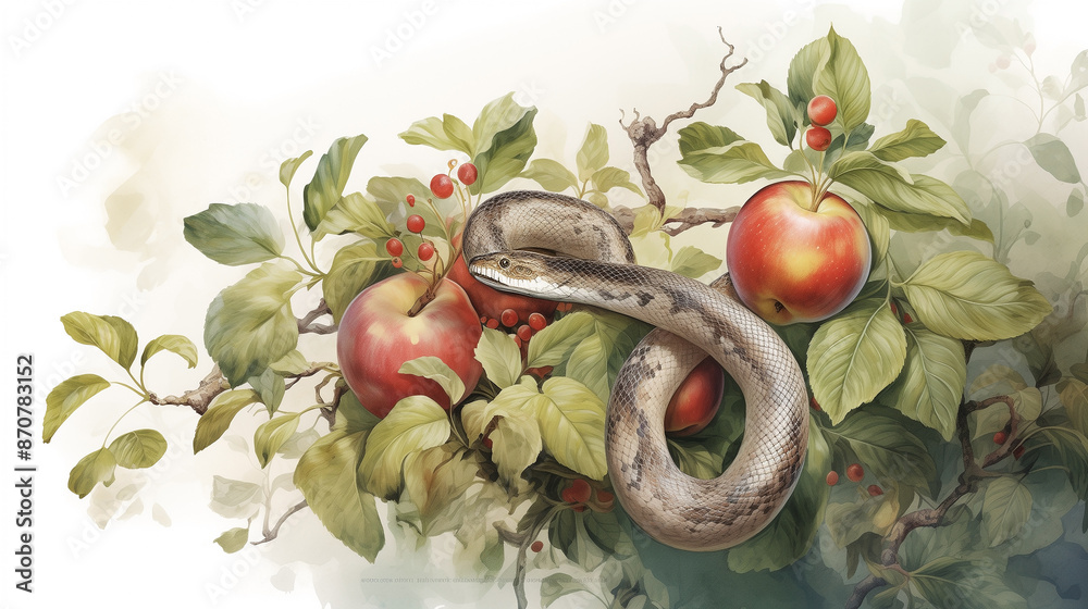 In the Bible, snake symbolizes devil temptation, leading Eve to eat ...