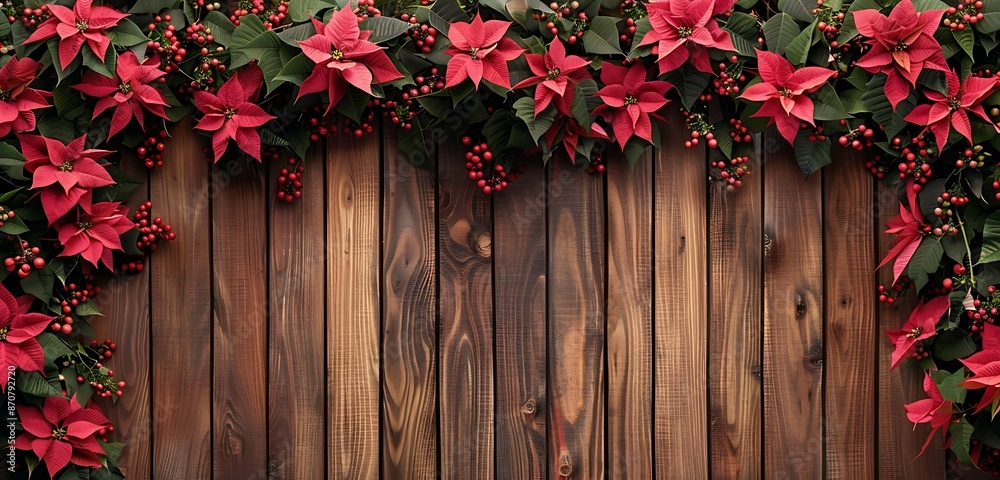 red flowers bail isolated on the white and wood background on the ...