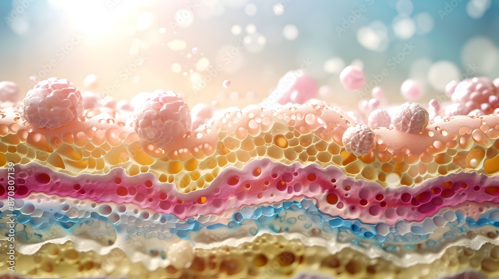 Detailed Microscopic View of Skin Layering and Nutrient Absorption ...