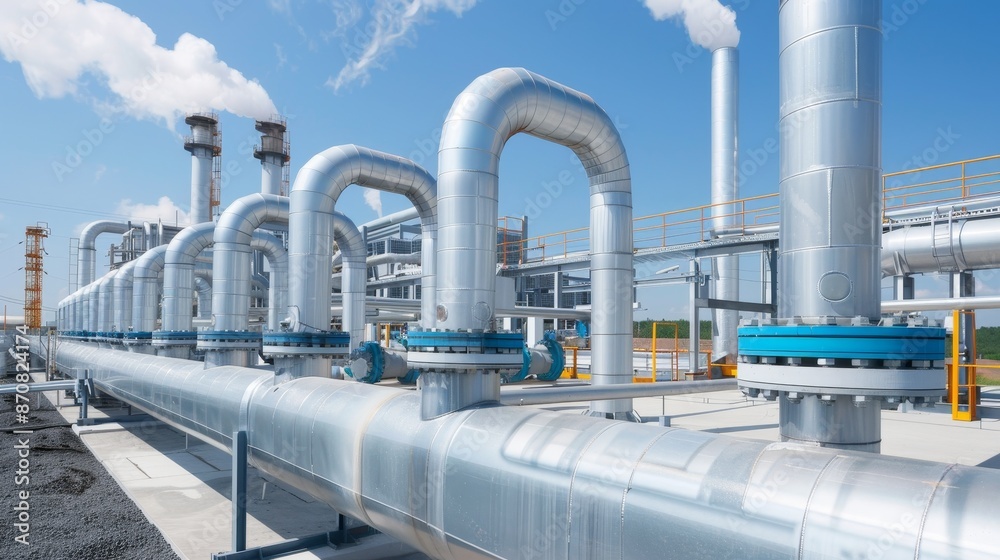Wide-angle shot of a CCS facility at a power plant, illustrating the ...