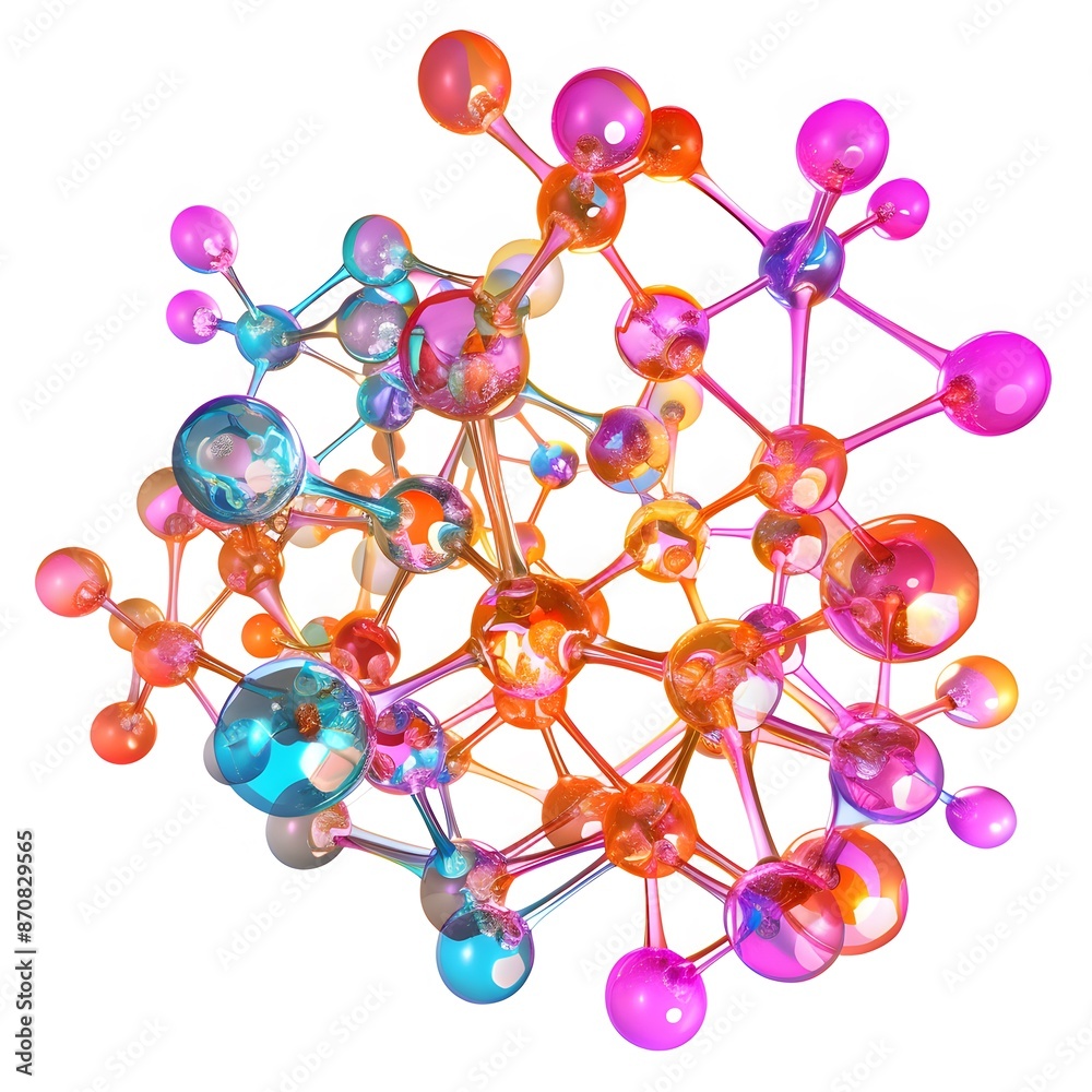 Vibrant Radium Molecule Structure on Transparent Background Stock ...