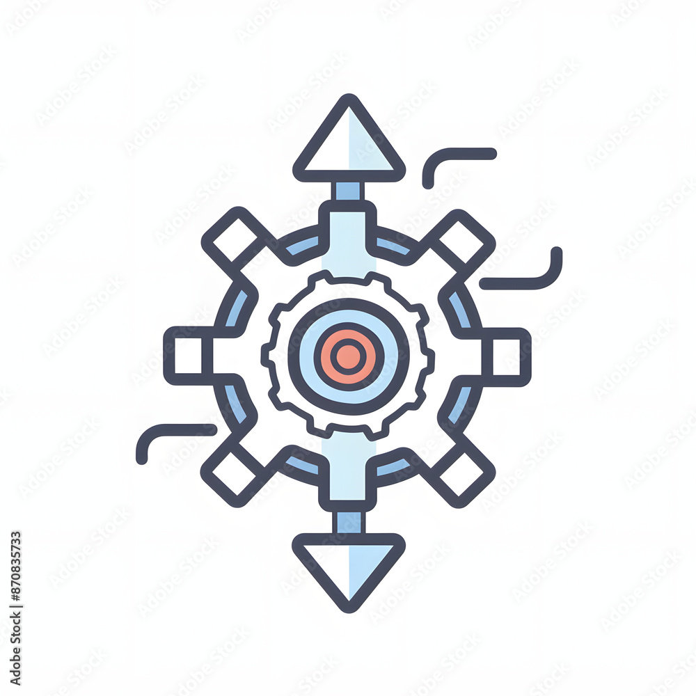 gear and arrow up icon. operational excellence. editable stroke. vector ...