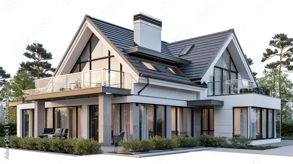 3d house model on white background. 3D house model, white background ...