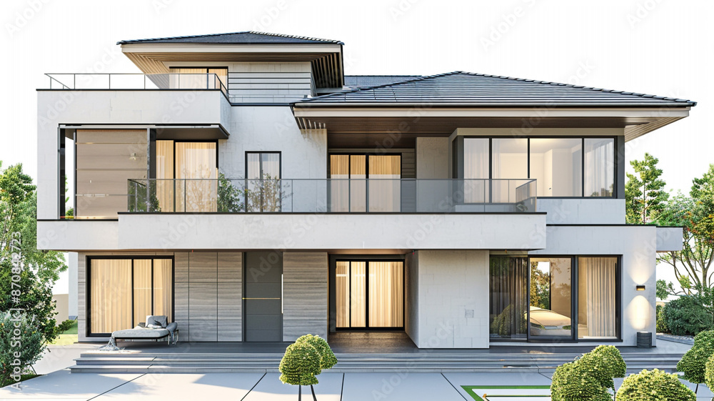 3d house model on white background. 3D house model, white background ...