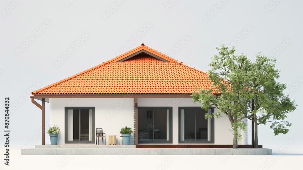 3d house model on white background. 3D house model, white background ...