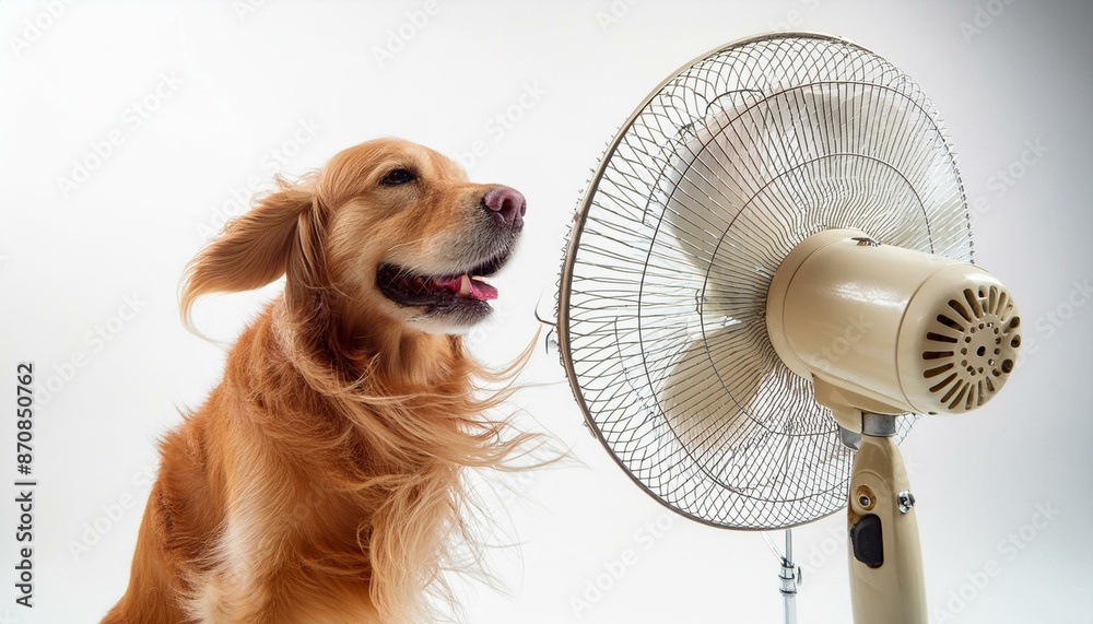 Dog in front of a Fan - Cooling down in Hot Weather - Air conditioning ...