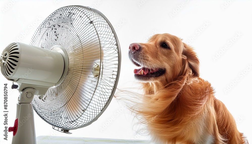 Dog in front of a Fan - Cooling down in Hot Weather - Air conditioning ...