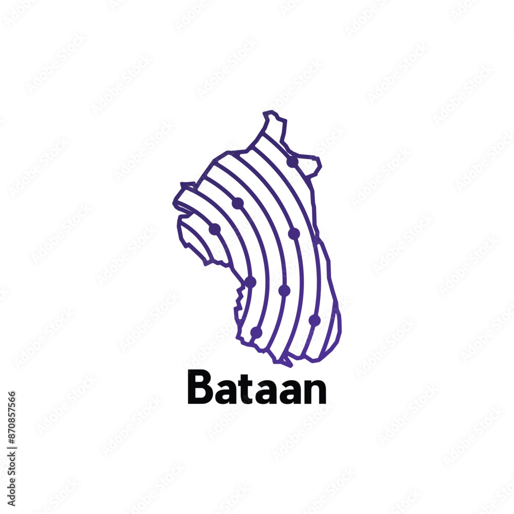 Map City of bataan. vector map of the Philippines Country. Borders of ...