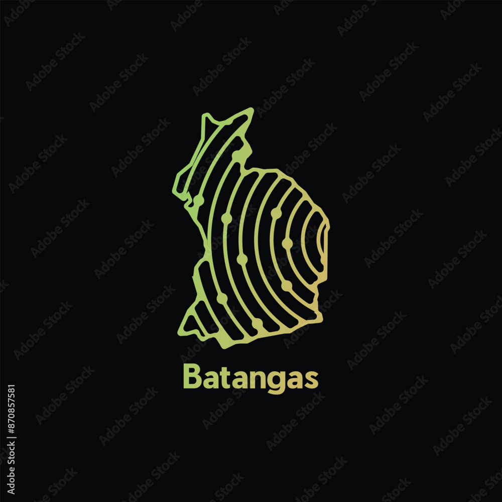 High detailed illustration map City of Batangas, World map country ...