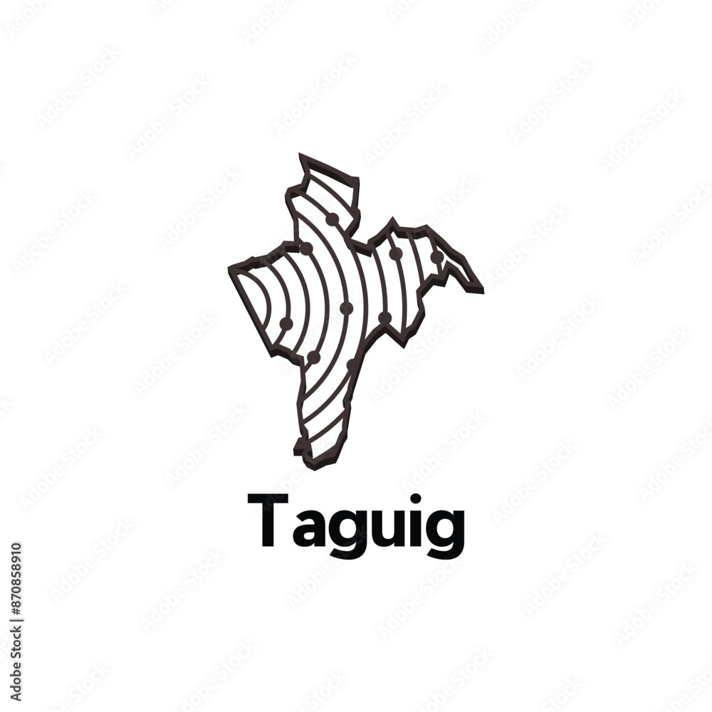 Map City of Taguig. vector map of the Philippines Country. Borders of ...
