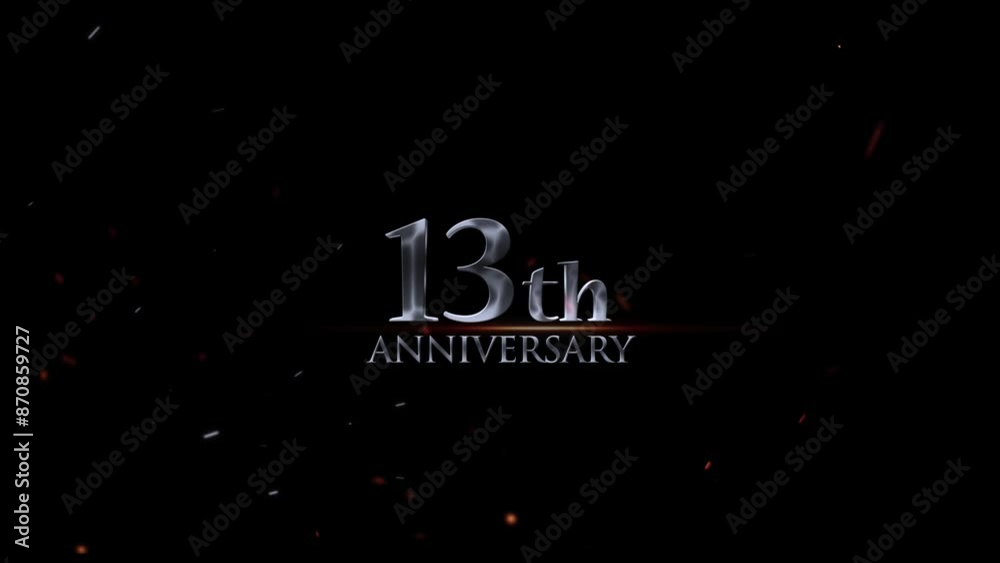 13th Happy Anniversary 3D text animation, Happy 13th birthday greeting ...