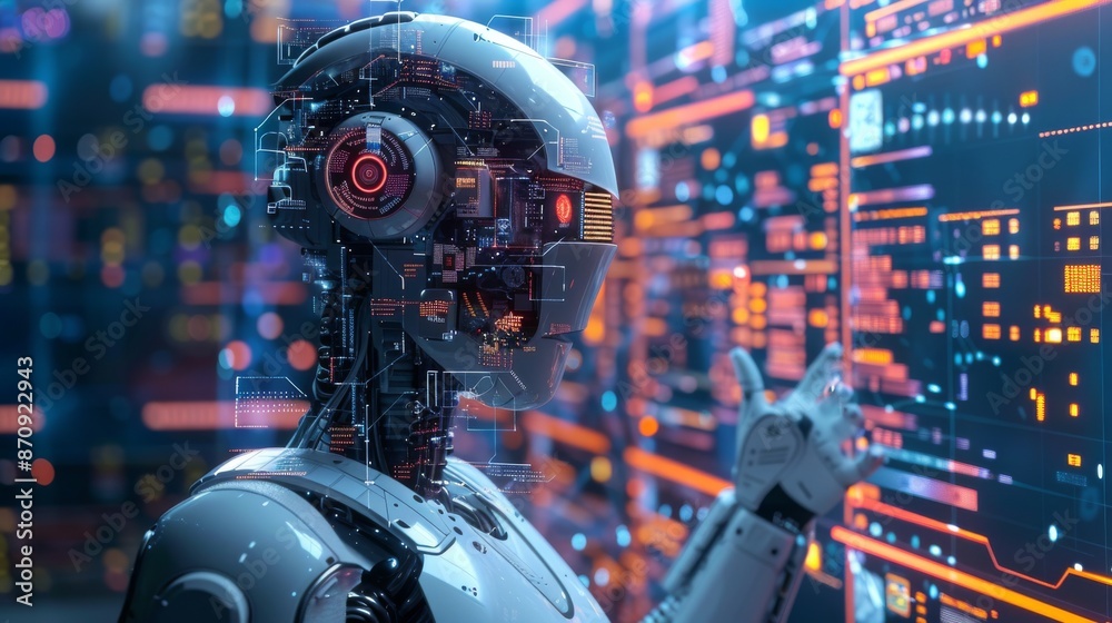 data analyst using technology AI for working tool for data analysis Chatbot Chat with AI, using ...