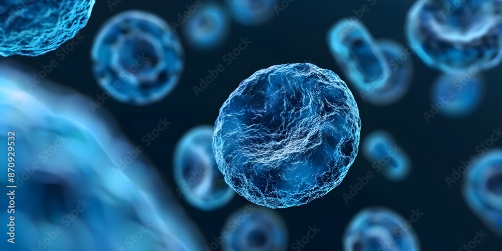 Microscopic digital image of human cells showing nuclei and cytoplasm ...