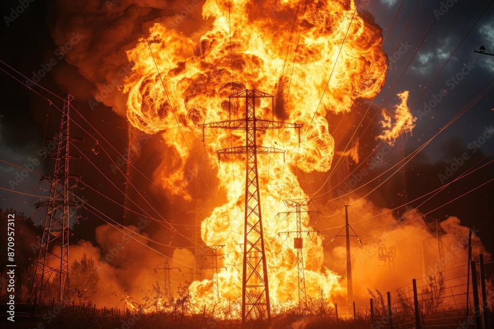 Explosion fire smoke and electrical short circuit on the networks of ...